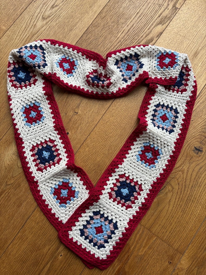 Crochet Granny Square Scarf Pattern, Unisex Scarf, Pdf Downlaod ...