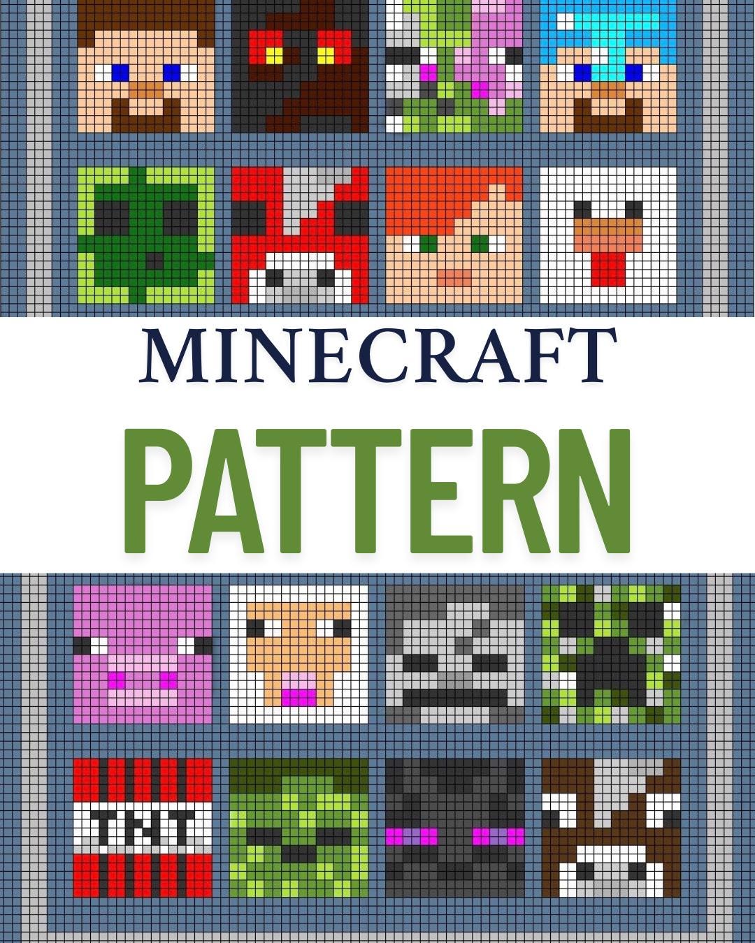 30+ Minecraft Crochet Patterns for Tapestry and Pixel Art. Bee, Cow ...