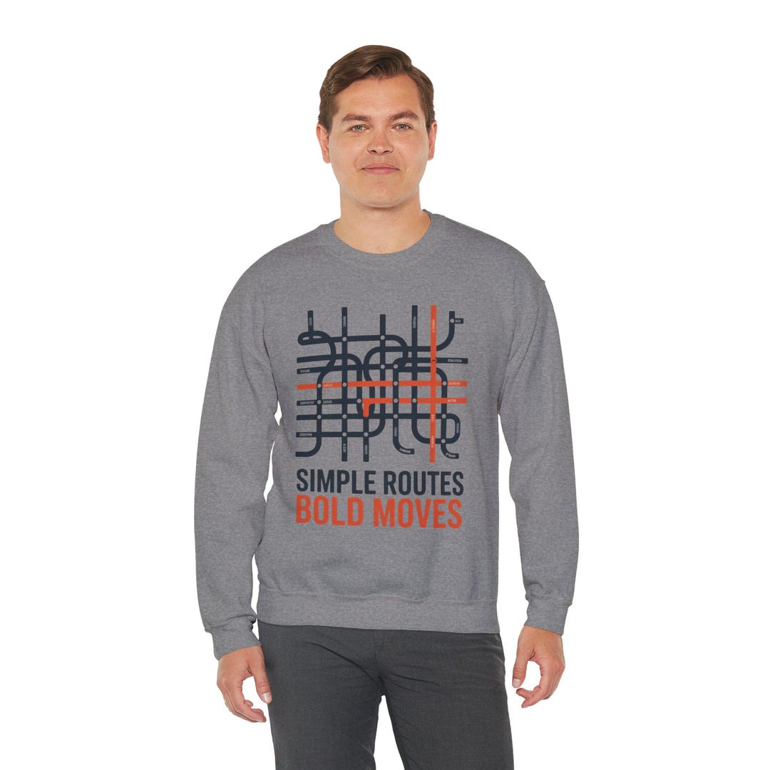 Minimalist Metro Map Graphic Sweatshirt - Simple Routes Bold Moves - Etsy
