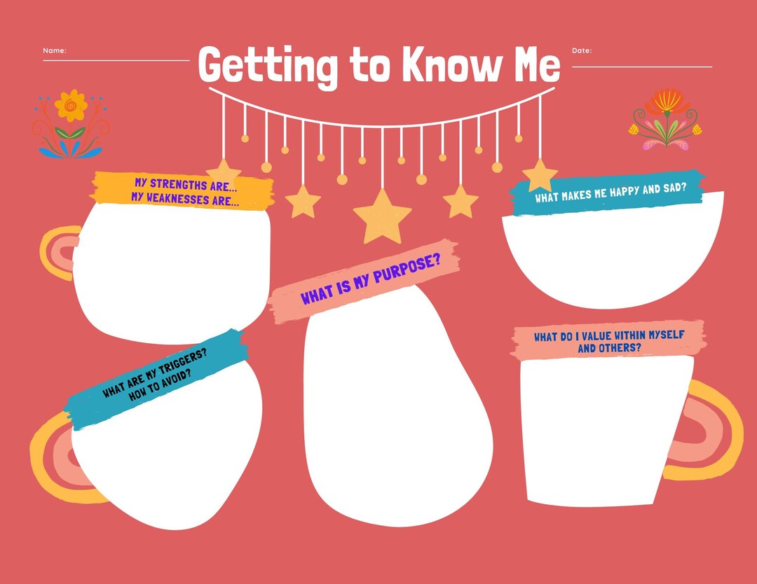 Inspirational Self-worksheets, Affirmations - Etsy