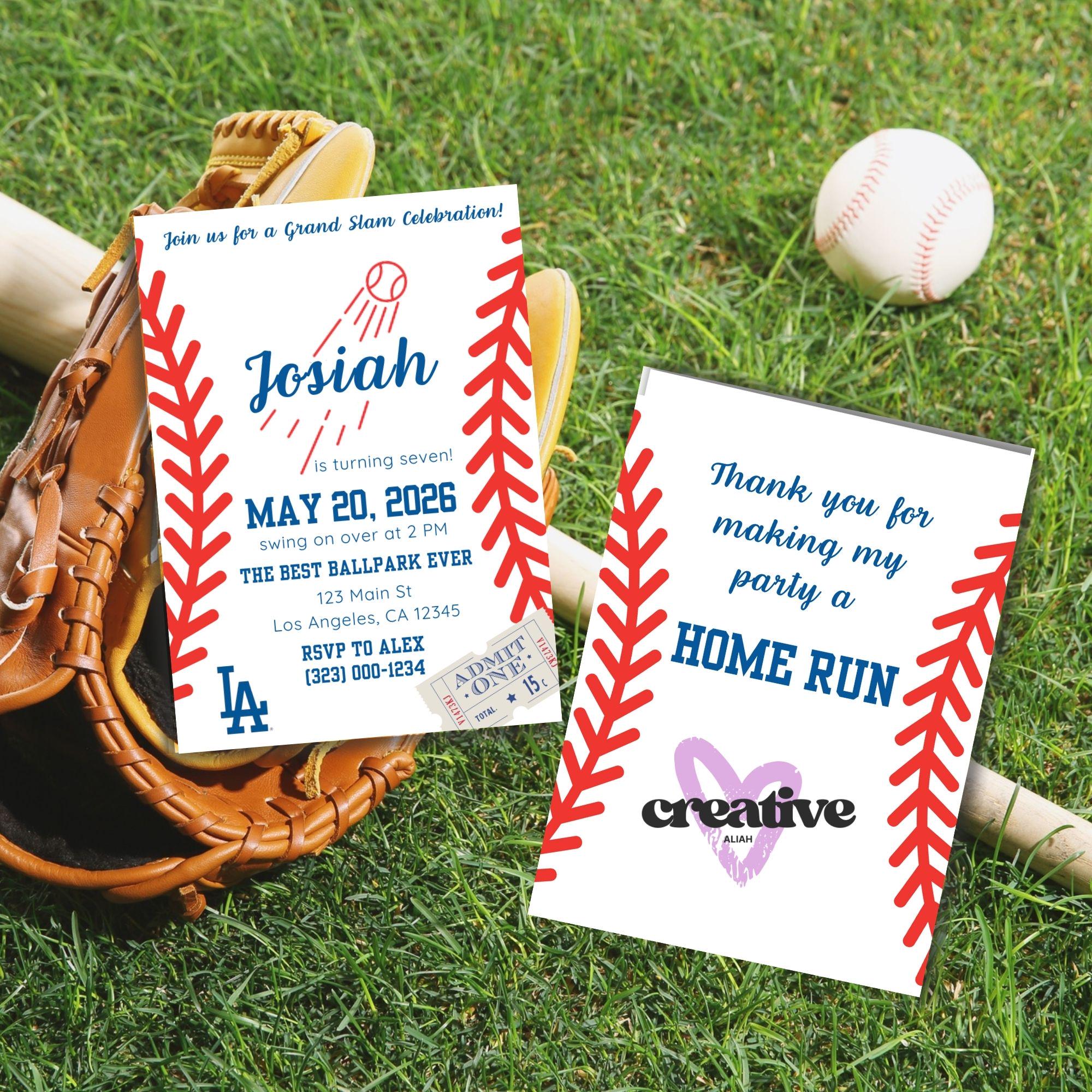 Dodgers Editable Invitation - Etsy