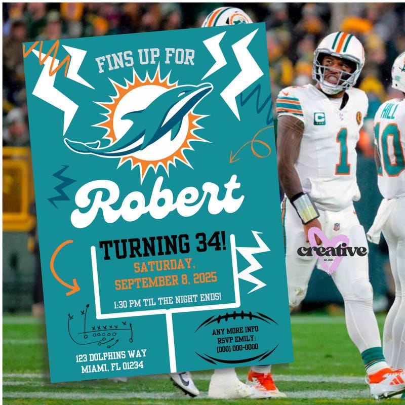 Miami Dolphin Template - Etsy