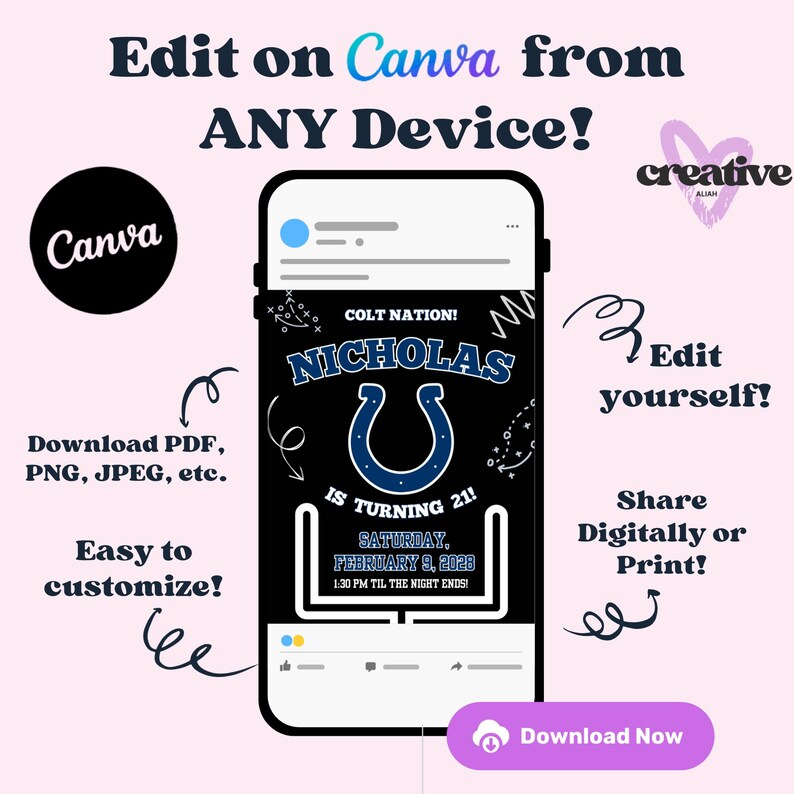 Colt Editable Invitation - Etsy