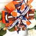 Denver Broncos Football Bow: Handmade Orange & Blue Wreath Decor - Etsy