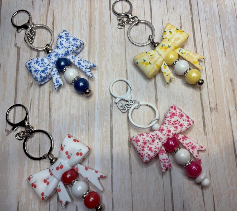 Big Bow Beaded Keychains - Etsy