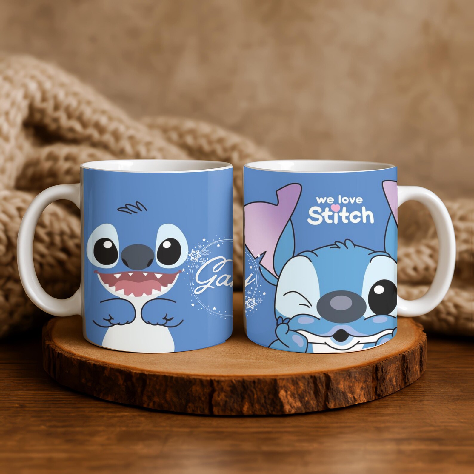 Personalized Stitch Mug for Kids – Cute Cartoon Coffee Cup With Name ...