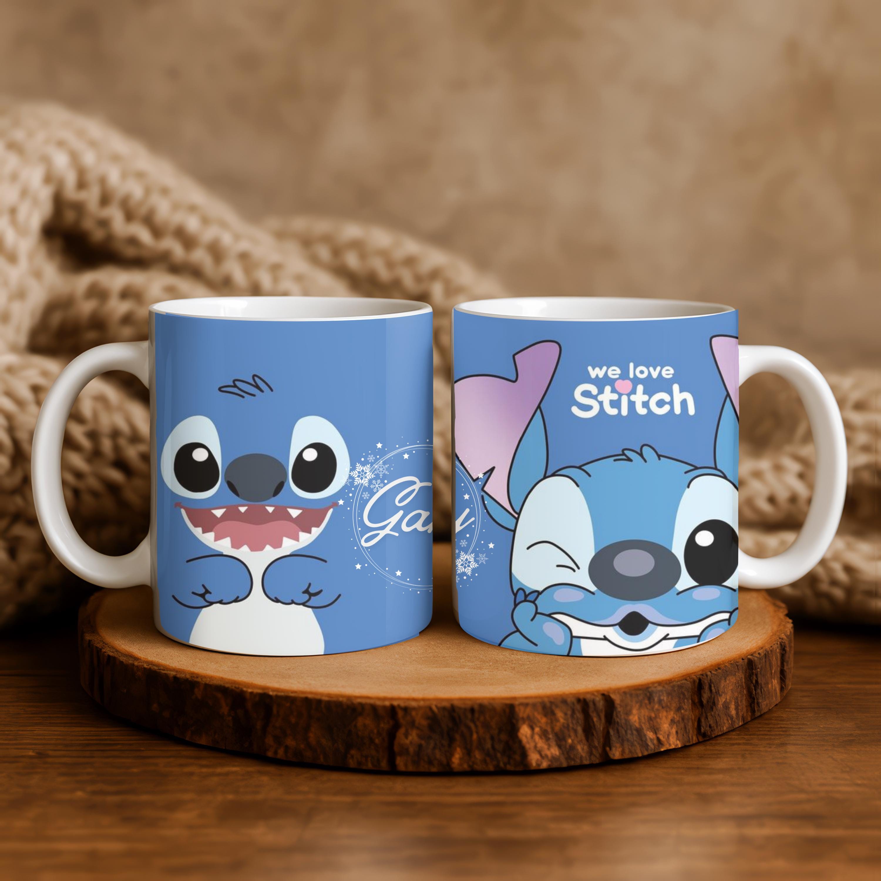 Personalized Stitch Mug for Kids – Cute Cartoon Coffee Cup With Name ...
