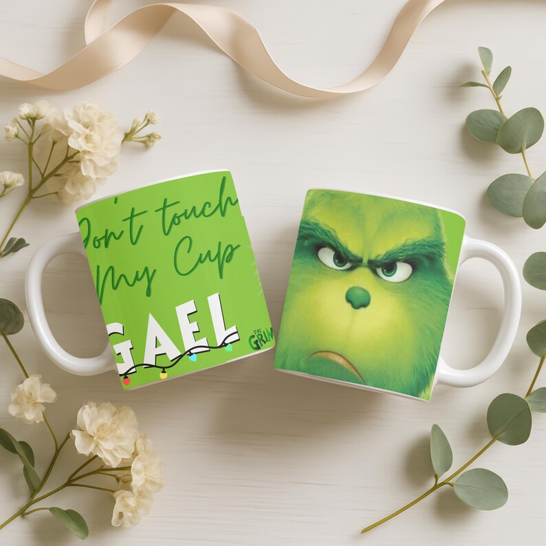Personalized Grinch Coffee Cup, Funny Holiday Mug Gift, Xmas Hot Cocoa ...