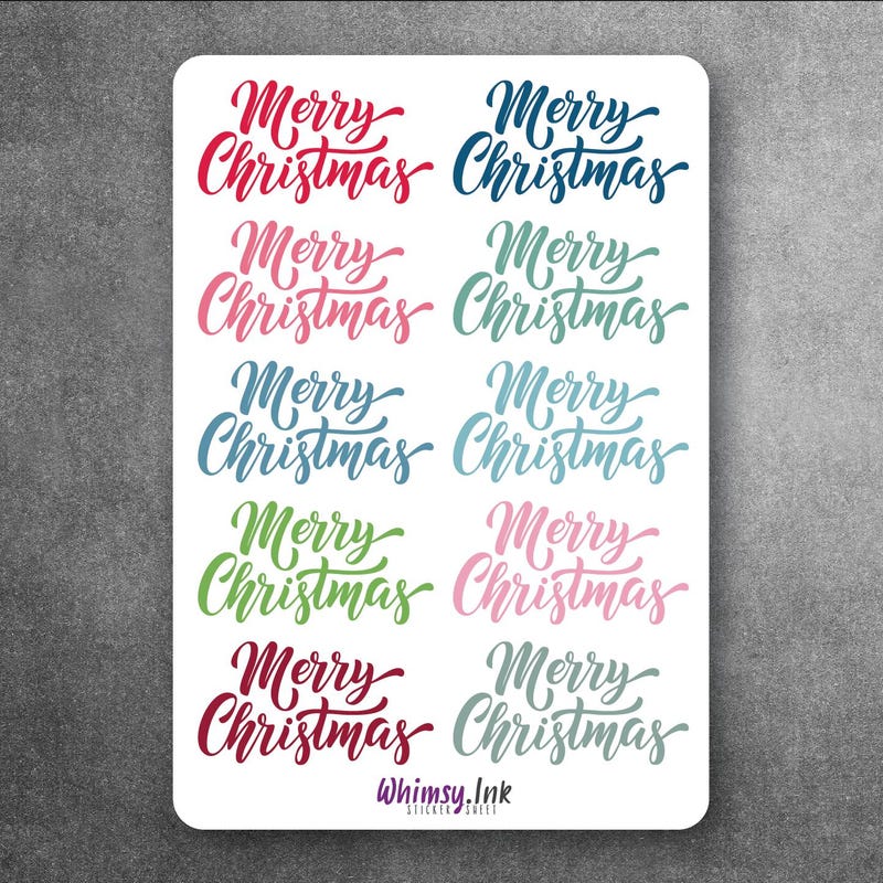 Christmas Stickers Sheet - Etsy