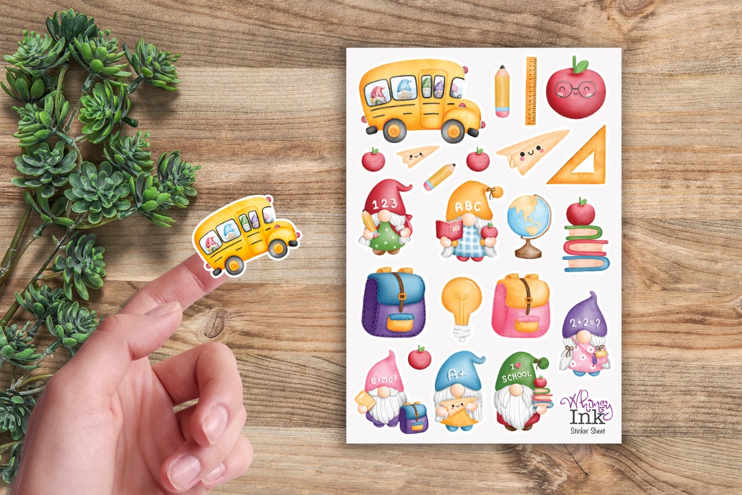 Back to School Gnomes Vinyl Sticker Sheet Great for Planners ...