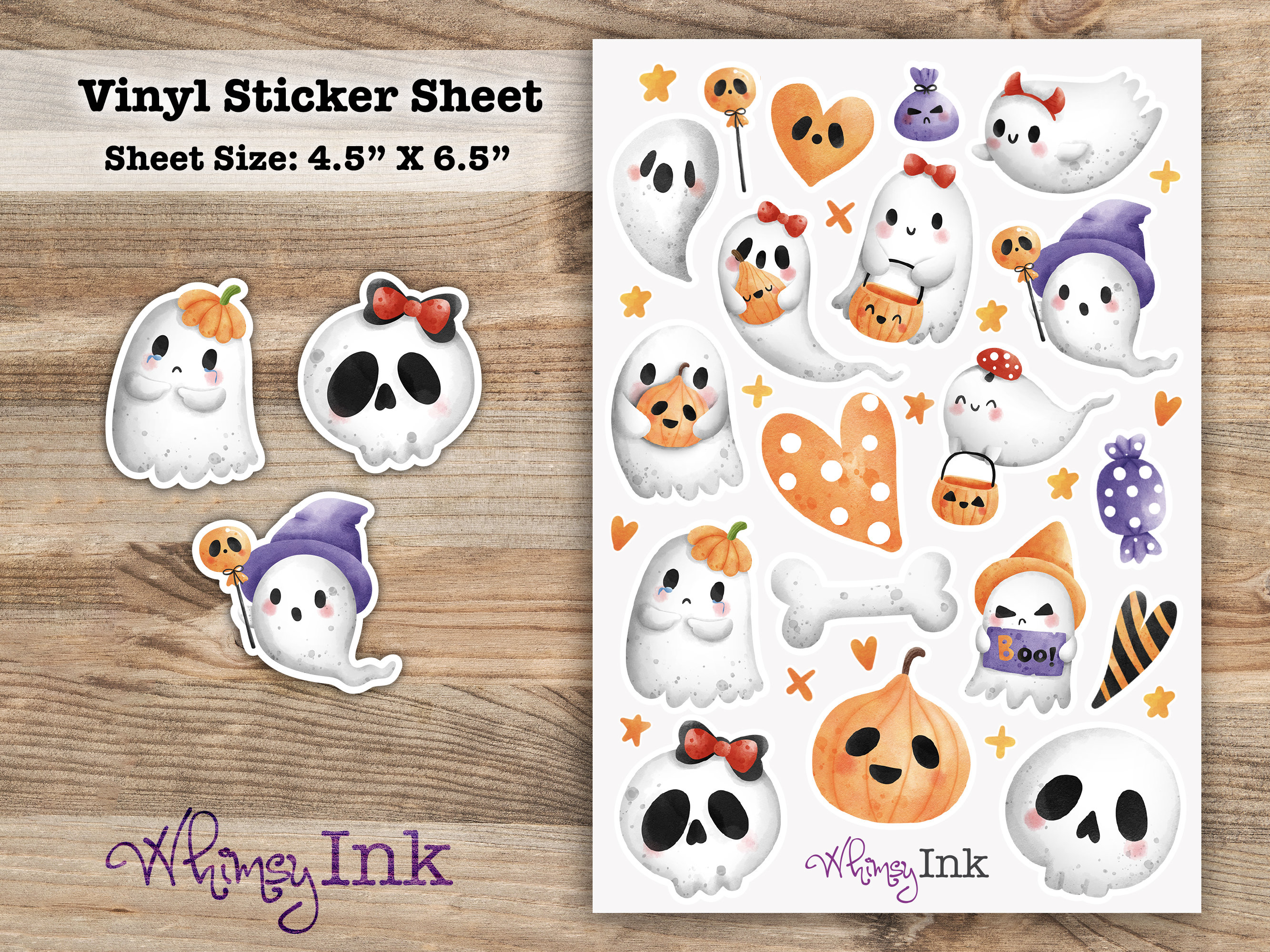 Halloween Ghosts Vinyl Sticker Sheet Great for Planners - Etsy