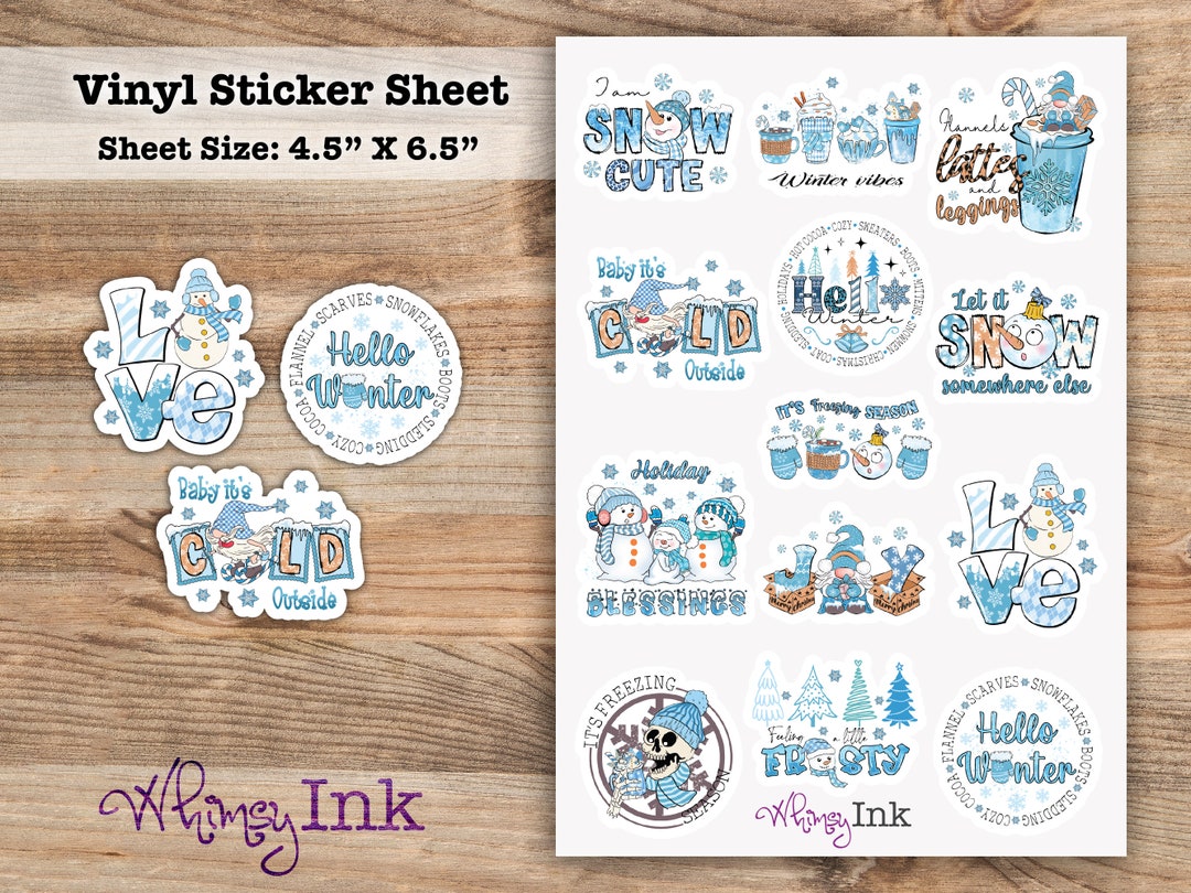 Feeling Frosty Vinyl Sticker Sheet | Great for Planners, Journaling ...