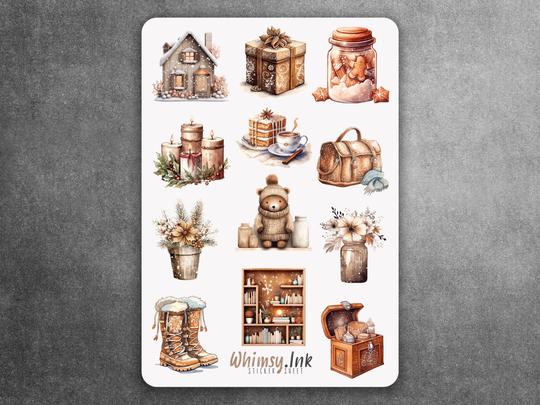 Cozy Winter Vinyl Sticker Sheet | Great for Planners, Journaling ...