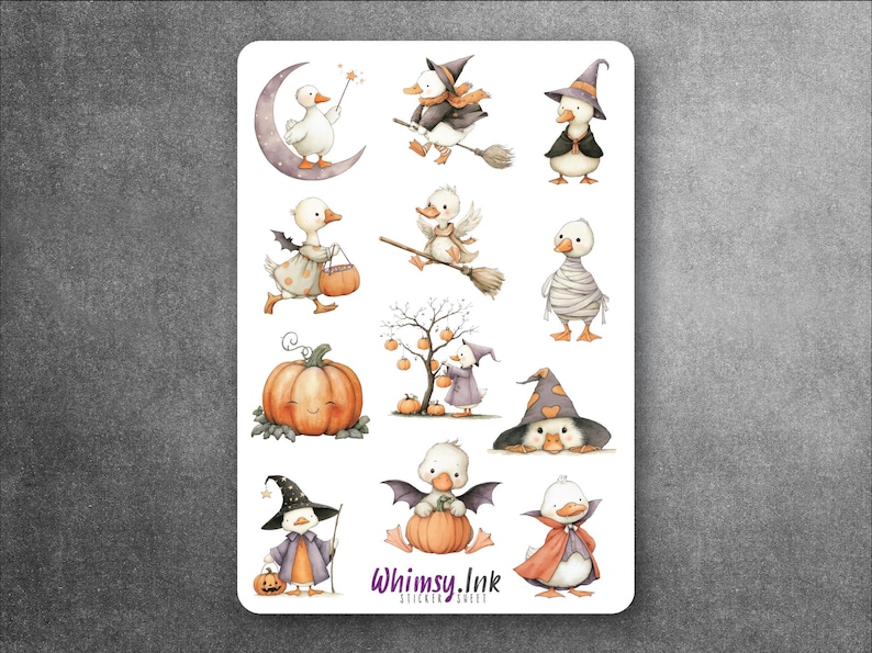 Halloween Goose Sticker Sheets – Cute Fall Duck Stickers for Planners ...