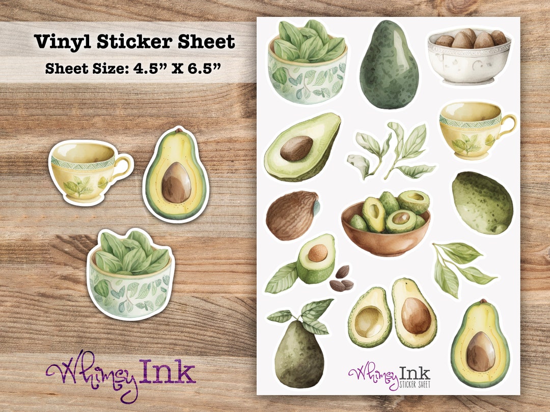 Avocado Vinyl Sticker Sheet Great for Planners, Journaling ...