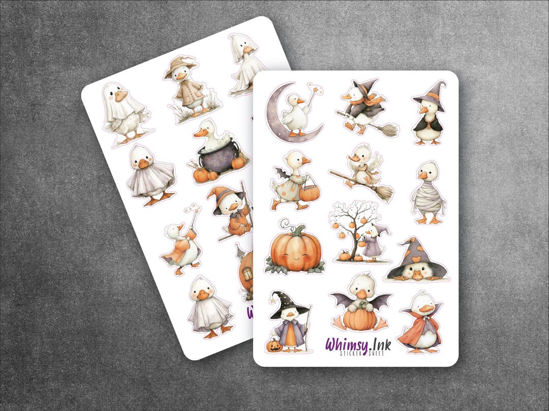 Halloween Goose Sticker Sheets – Cute Fall Duck Stickers for Planners ...