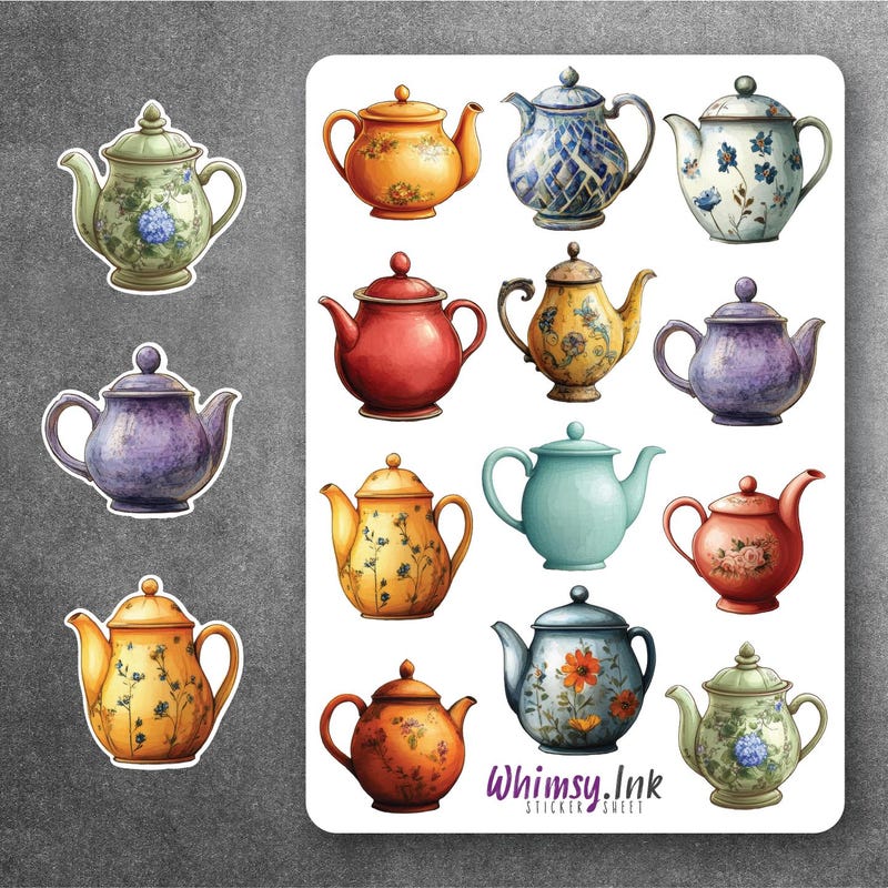 Teapots and Cups Stickers - Etsy