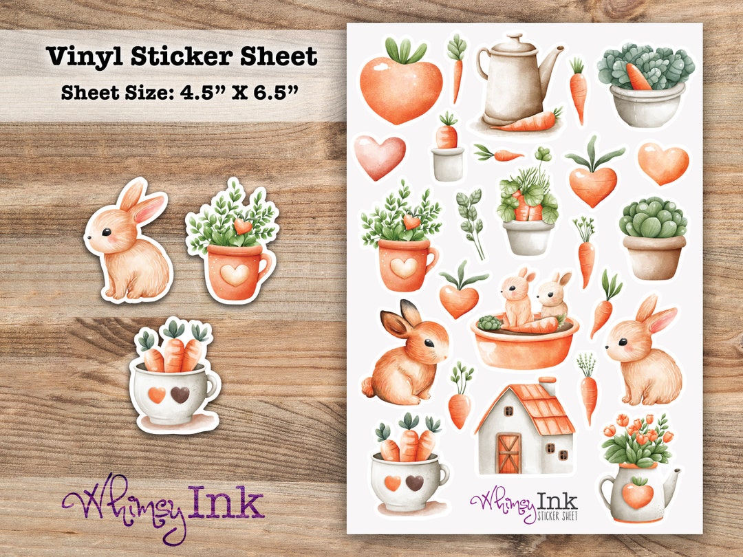 Carrot Craze Vinyl Sticker Sheet Great for Planners, Journaling ...