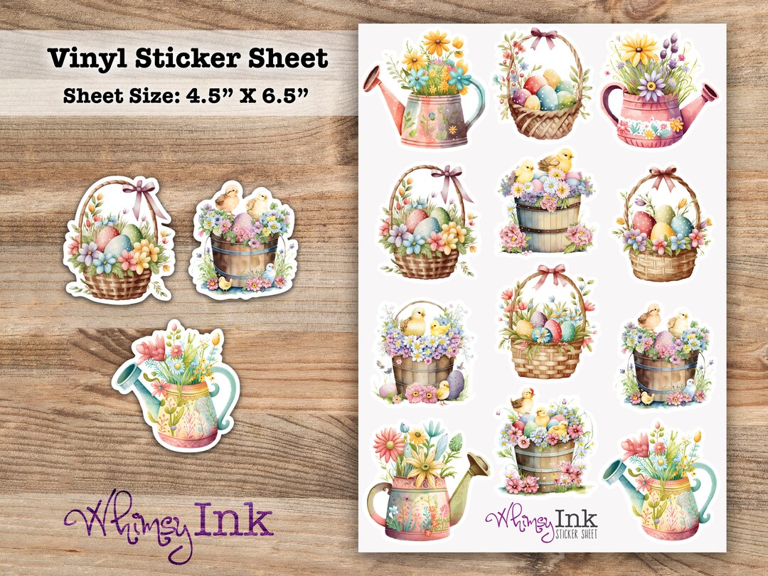 Easter Bouquet Vinyl Sticker Sheet Great for Planners, Journaling ...