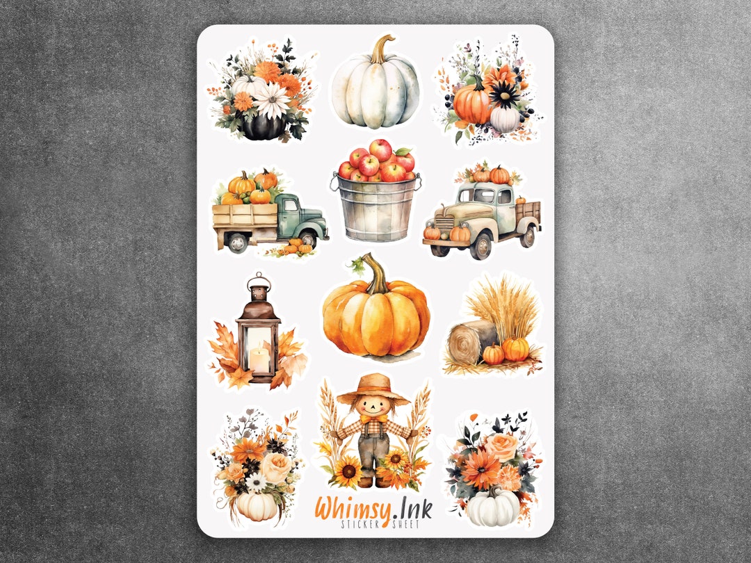 Fall Collection Vinyl Sticker Sheet Great for Planners, Journaling ...