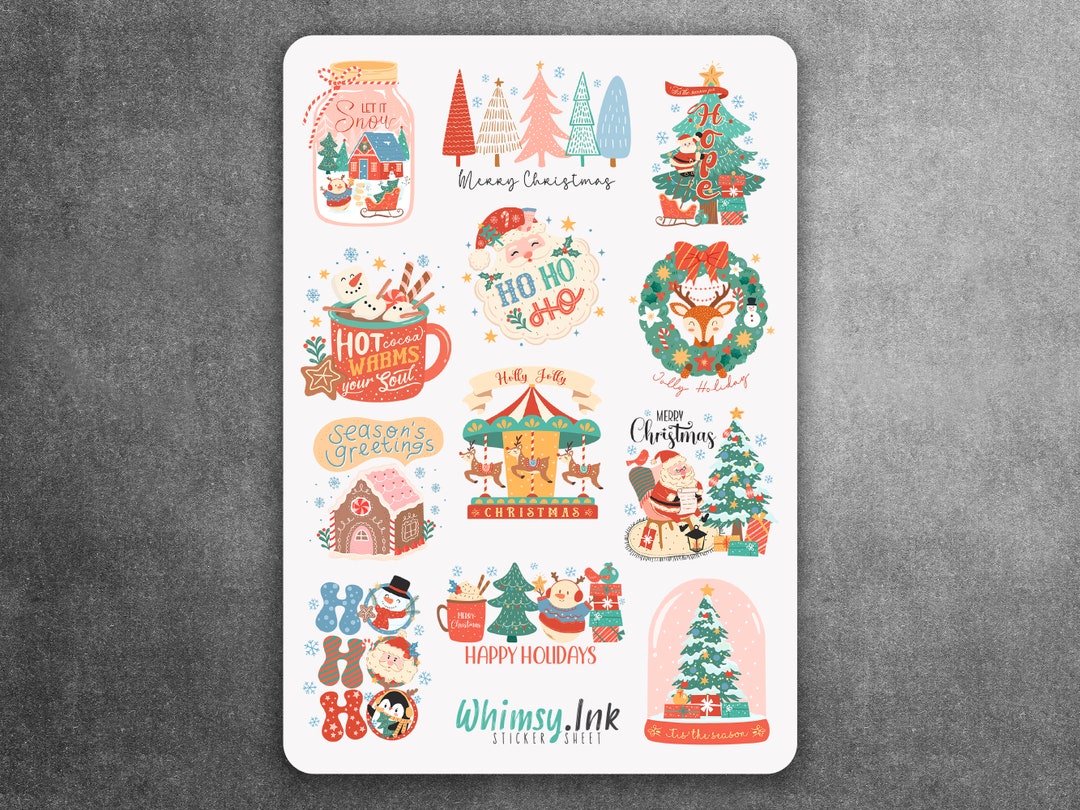 Happy Holidays Vinyl Sticker Sheet Great for Planners, Journaling ...