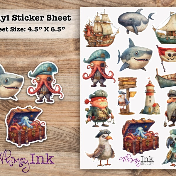 Pirate Stickers - Etsy UK