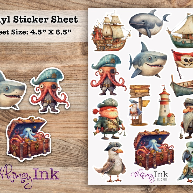 Pirate Stickers - Etsy UK