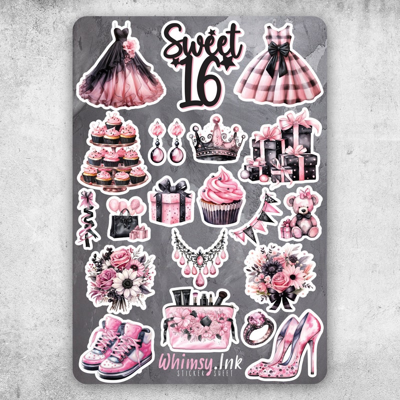 Sweet 16 Stickers - Etsy