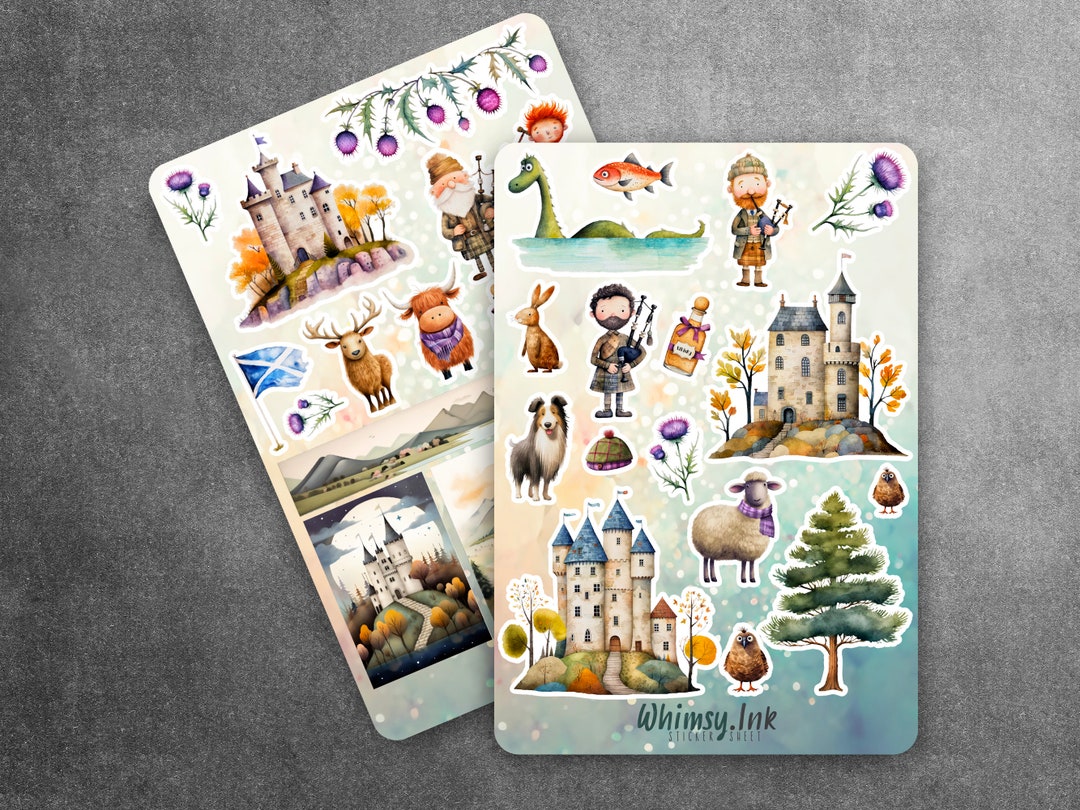 Scottish Highlands Vinyl Sticker Sheet Great for Planners, Journaling ...