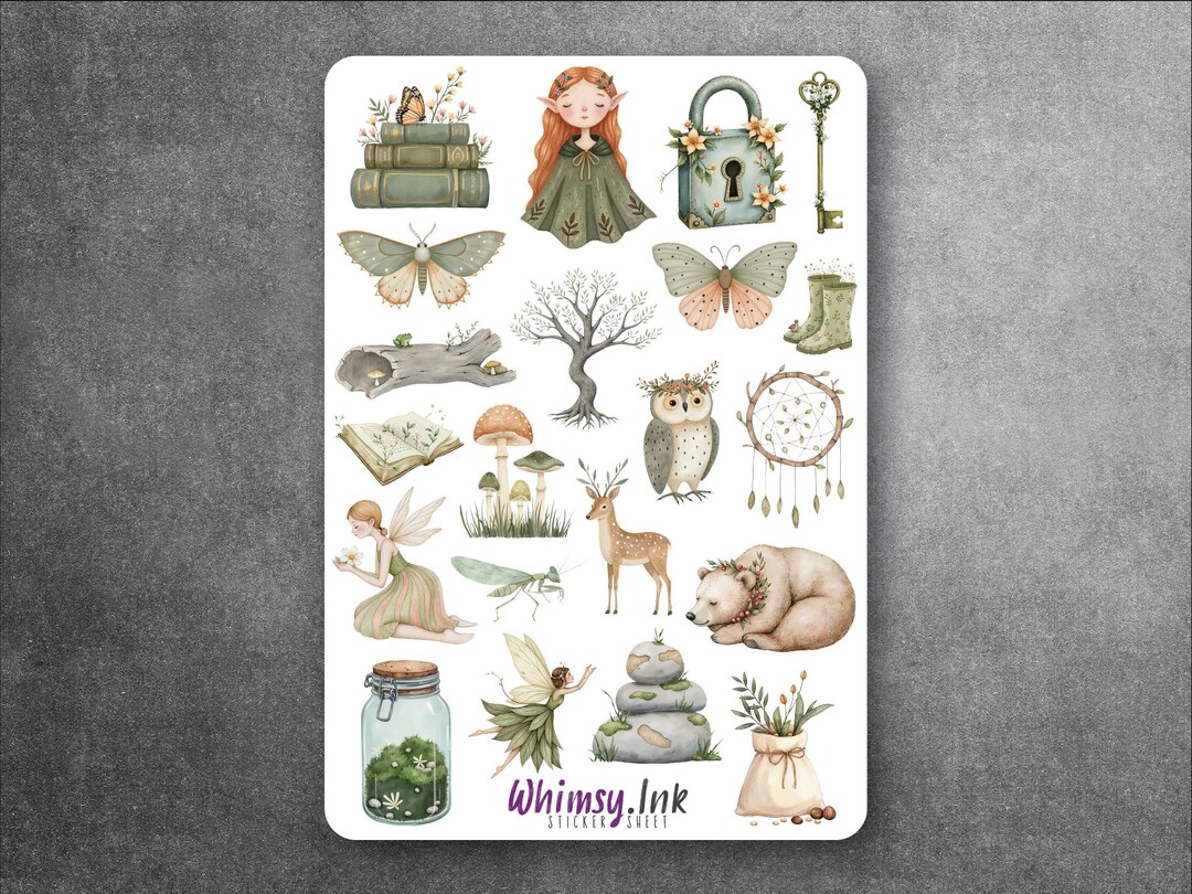 Magic Fairy Forest Vinyl Sticker Sheet Great for Planners, Journaling ...