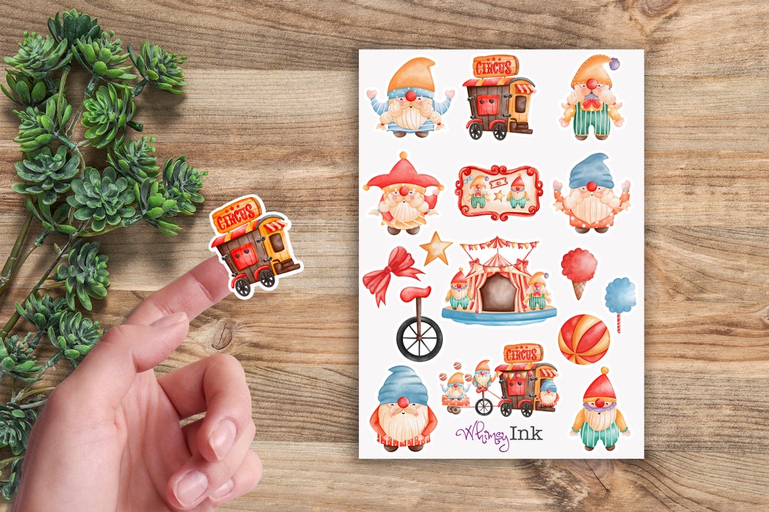 Circus Gnomes Vinyl Sticker Sheet | Great for Planners, Journaling ...