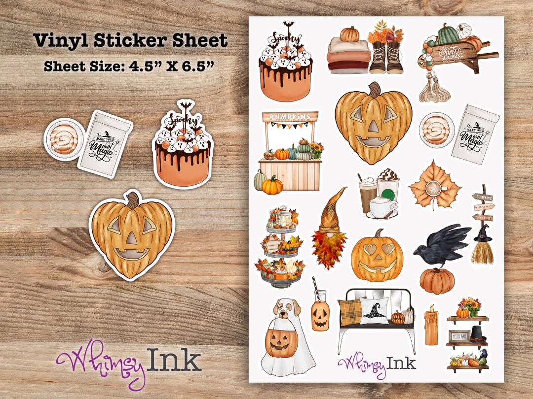 Hello Fall Vinyl Sticker Sheet | Great for Planners, Journaling ...