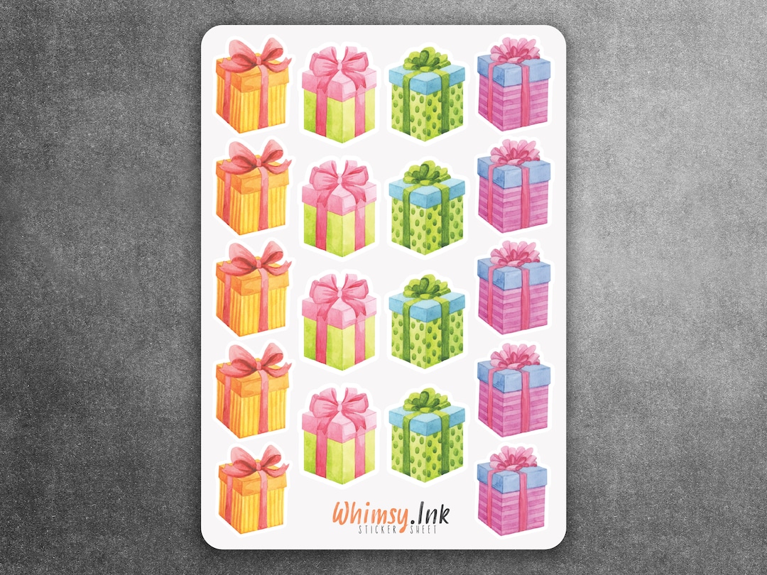 Happy Birthday Presents Vinyl Sticker Sheet Great for Planners ...