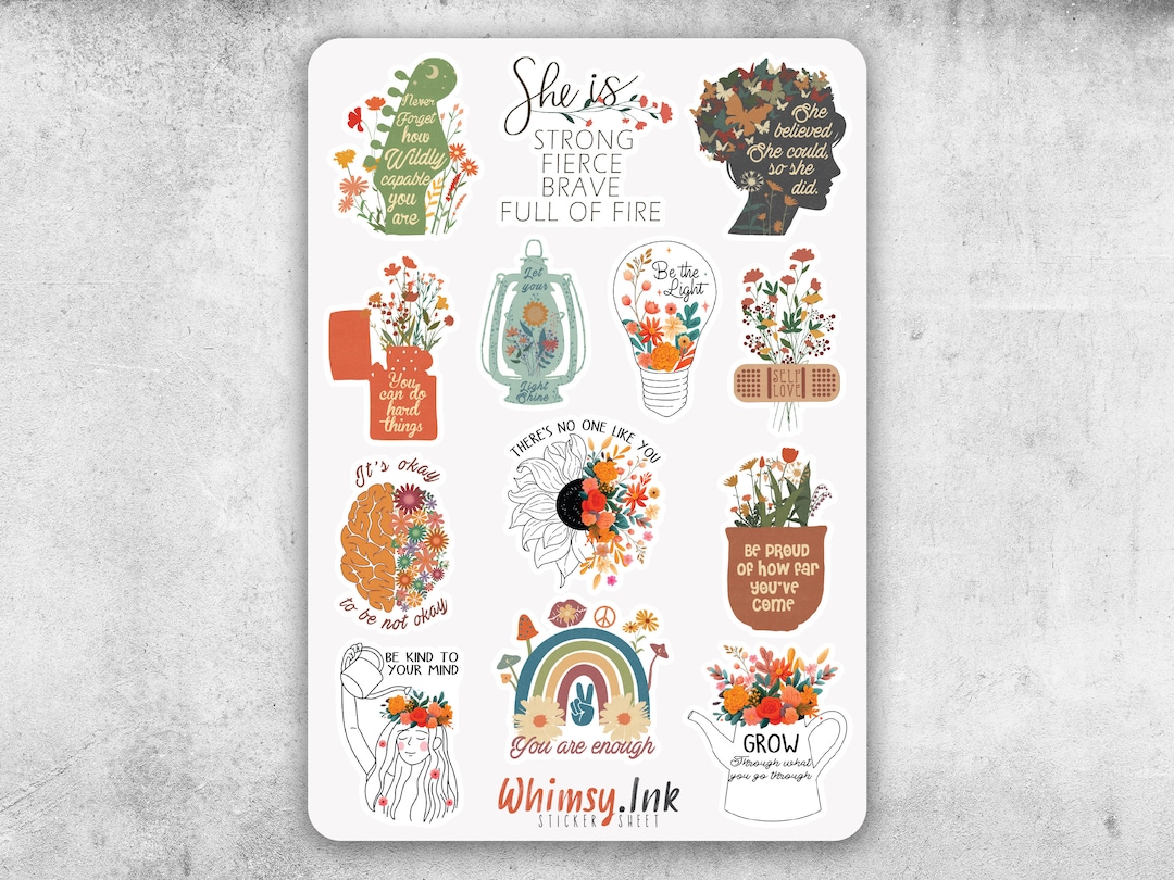 Empower Her - Inspirational Quotes for Women Sticker Sheet | Great for ...
