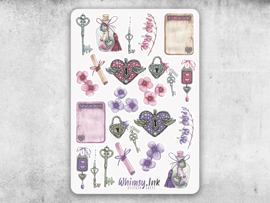 Locks and Keys Vinyl Sticker Sheet Great for Planners, Journaling ...