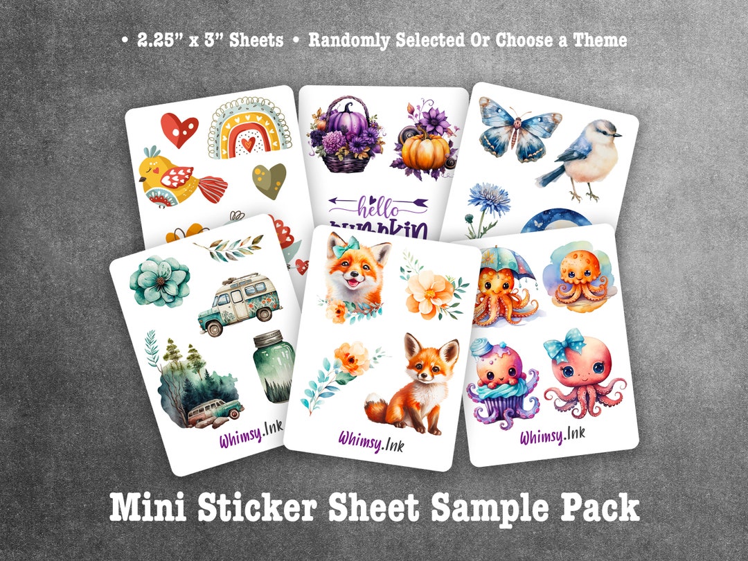 Mini Sticker Sheet Sample Pack | Vinyl Stickers | Great for Planners ...