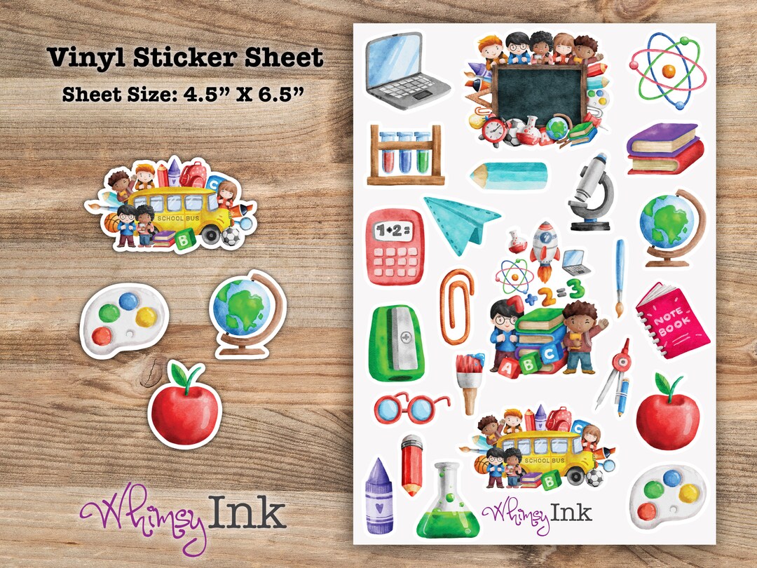 Back to School Vinyl Sticker Sheet Great for Planners, Journaling ...
