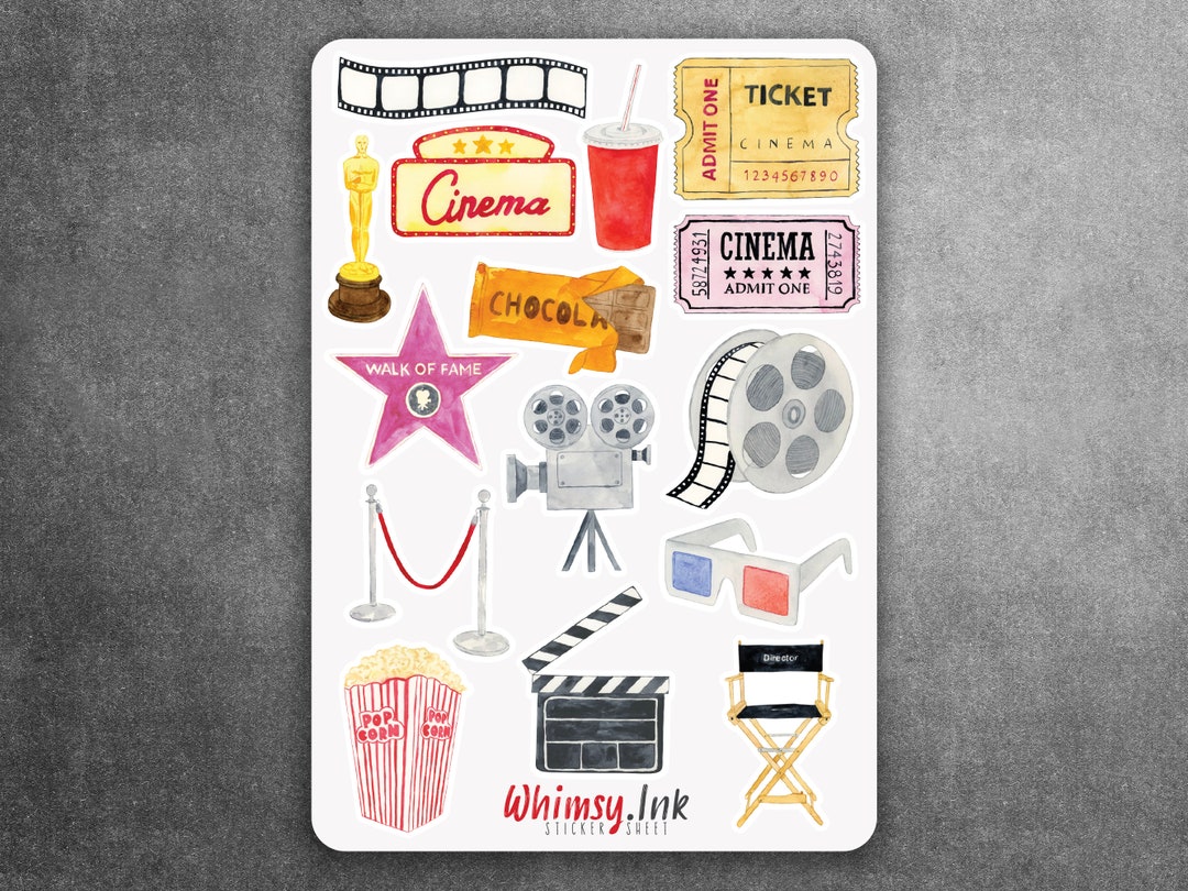Cinema Vinyl Sticker Sheet Great for Planners, Journaling, Scrapbooking ...