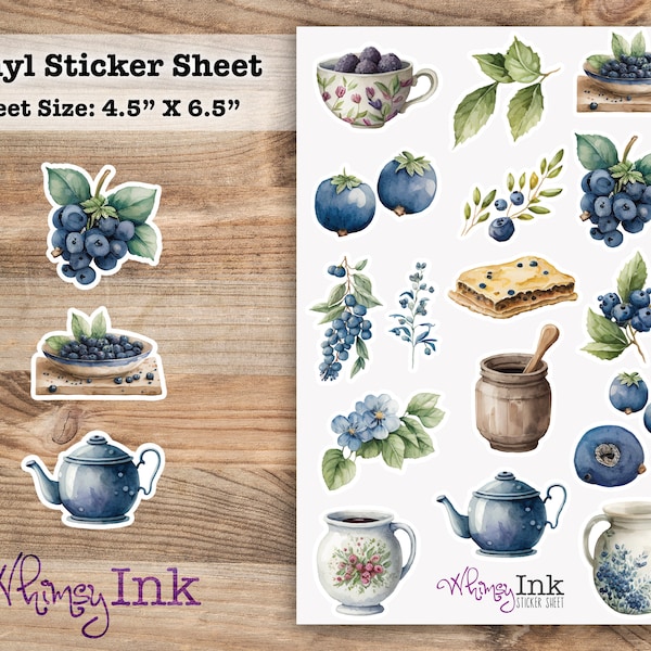 Blueberry Stickers - Etsy
