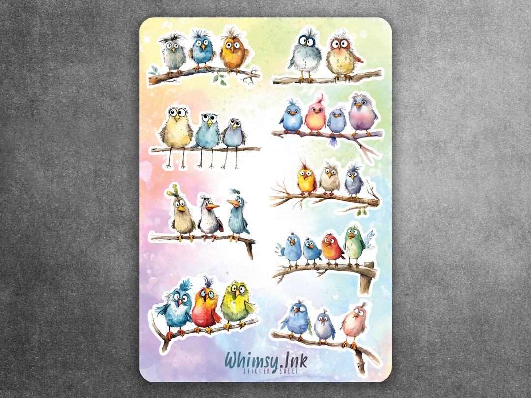 Birds on a Limb Vinyl Sticker Sheet Great for Planners, Journaling ...