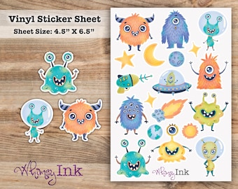 Gizmo Sticker, Kawaii Alien Creature Sticker, Gremlin Sticker, Outer ...