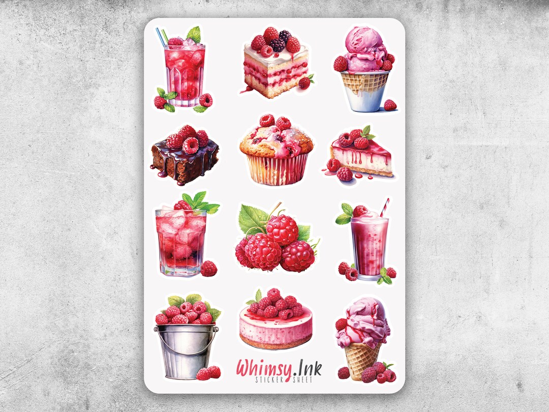 Raspberry Treats Vinyl Sticker Sheet | Great for Planners, Journaling ...