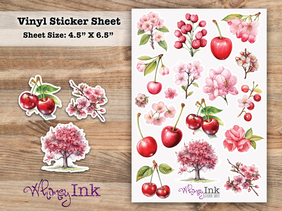 Cherry Blossoms Vinyl Sticker Sheet Great for Planners - Etsy