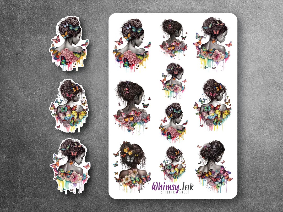 Black Butterfly Magic Vinyl Sticker Sheet Great for Planners ...