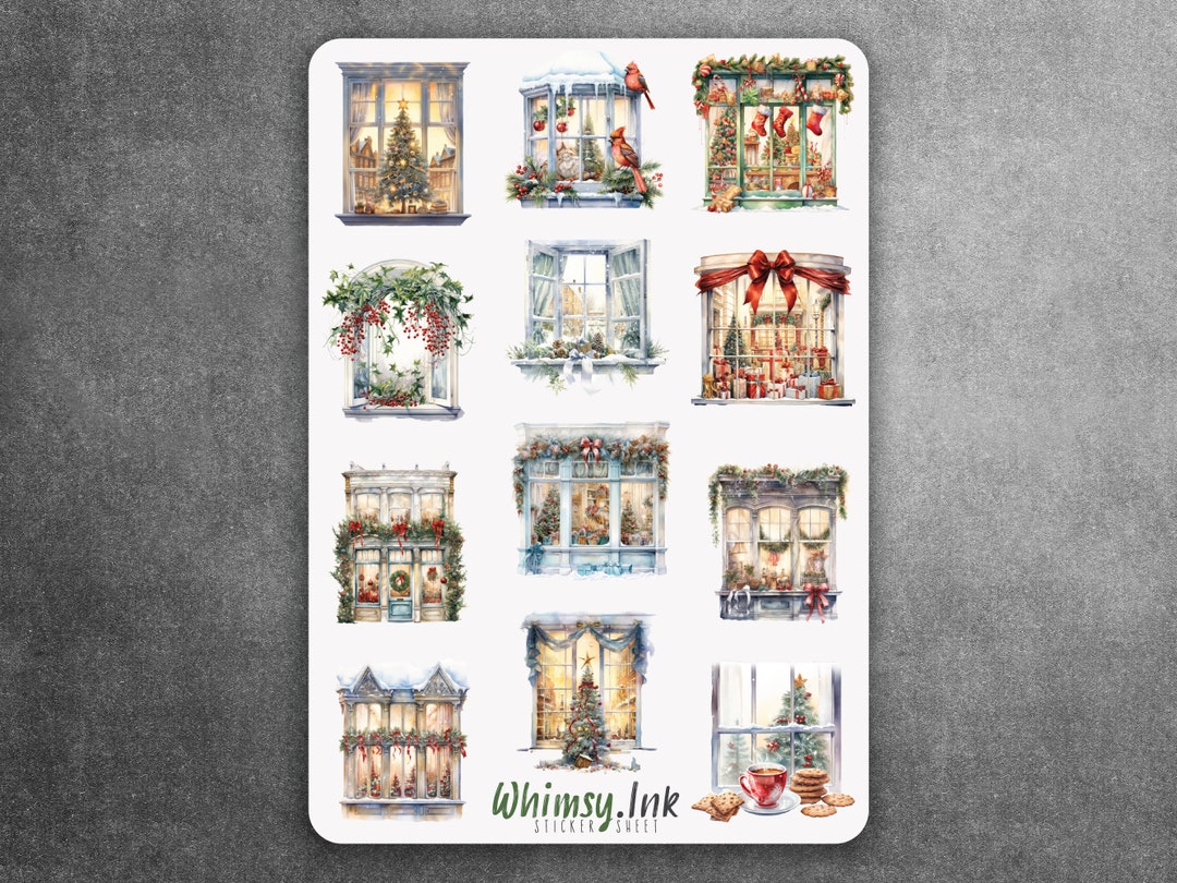 Christmas Windows Sticker Sheet Great for Planners, Journaling ...