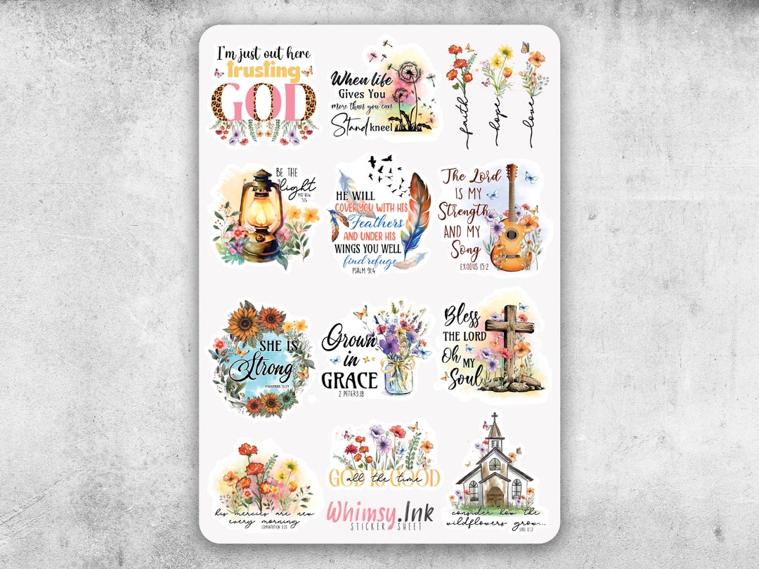 Faithful Expressions Vinyl Sticker Sheet Great for Planners, Journaling ...