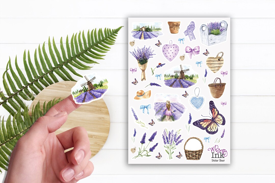Lavender Fields Vinyl Sticker Sheet Great for Planners, Journaling ...
