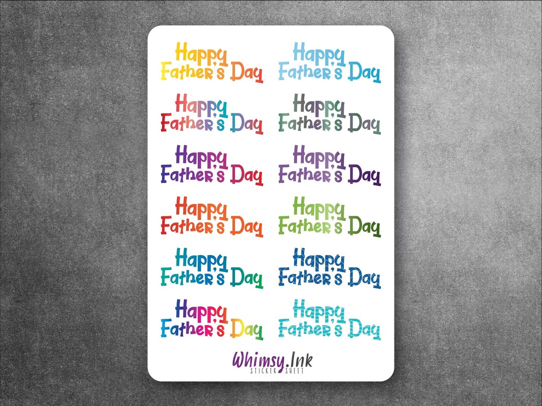Happy Father's Day Sentiments Sticker Sheet Great for Greeting Cards ...