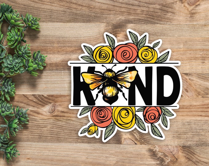Bee Kind Vinyl Sticker - Etsy