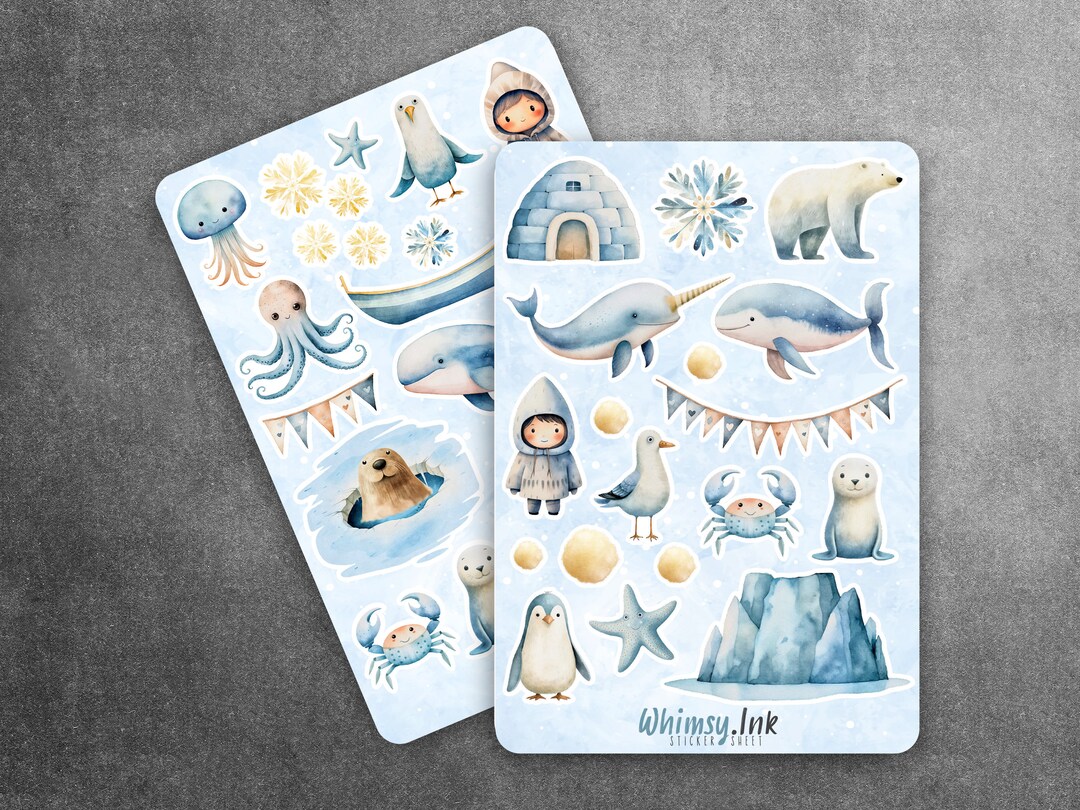 Arctic Life Vinyl Sticker Sheet Great for Planners, Journaling ...